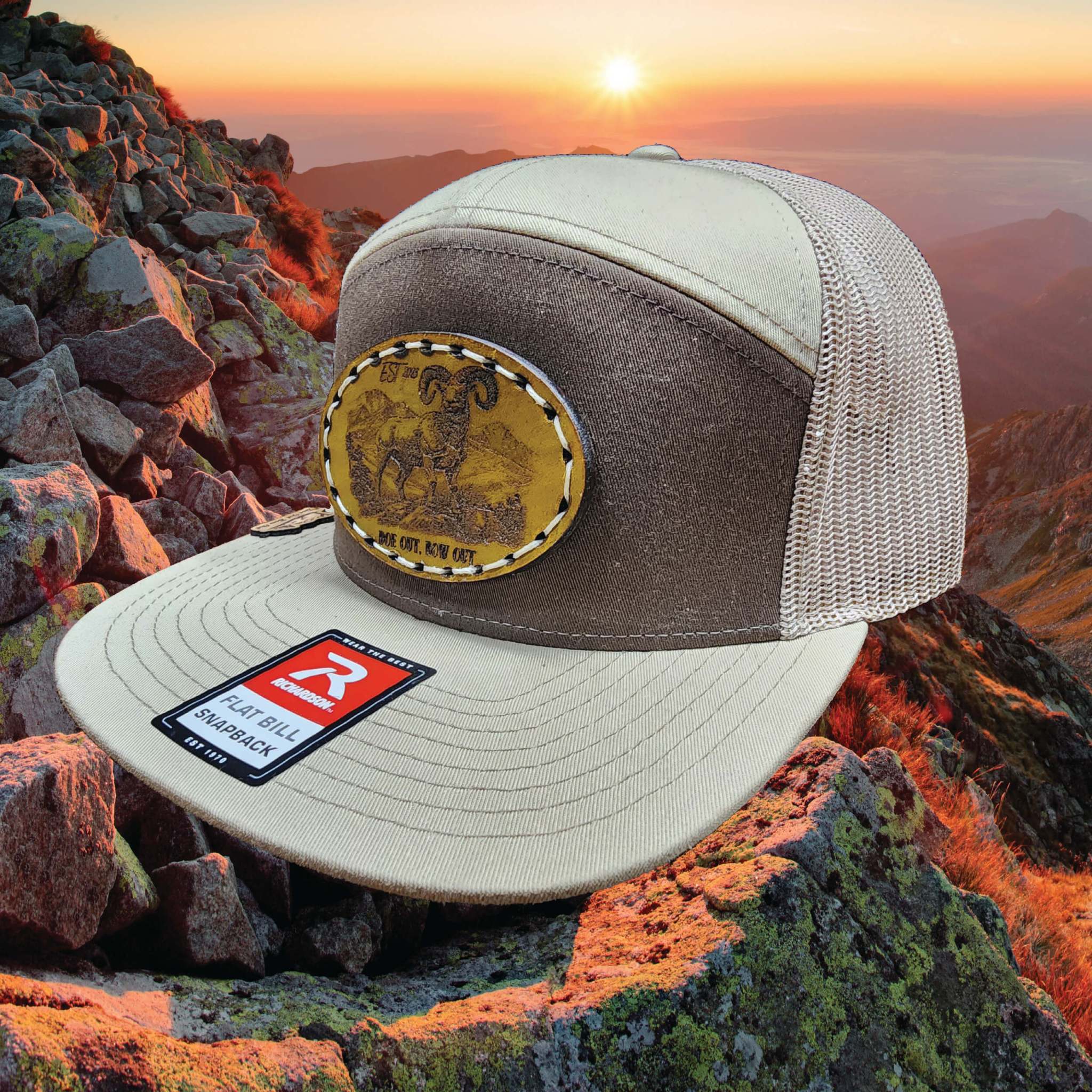 "Hard Headed" Laser Engraved Leather Patch 7 Panel Richardson 168 Hat ...