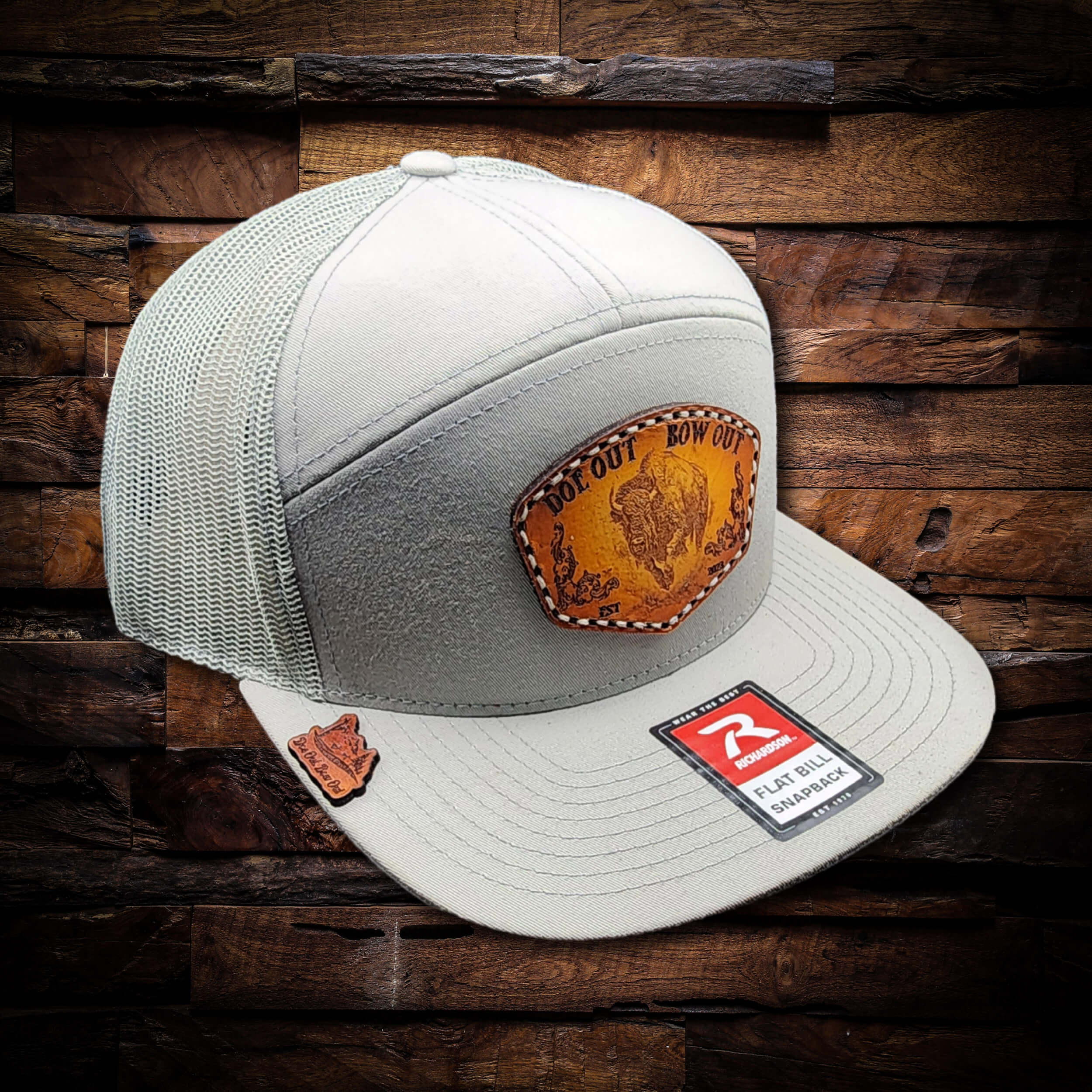 Wild Plains Waltz - Western Dancing Bison Leather Patch Snapback ...