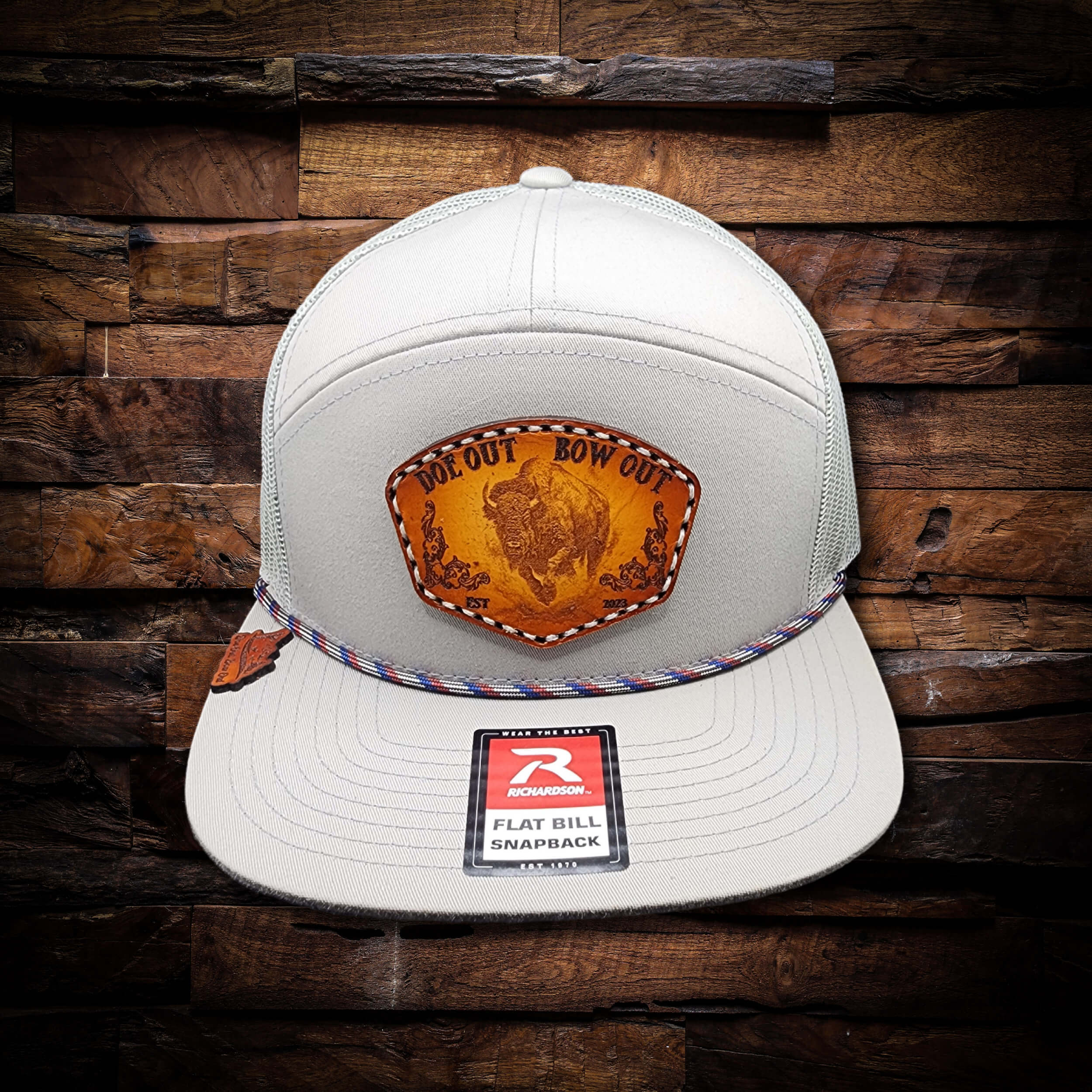 Wild Plains Waltz - Western Dancing Bison Leather Patch Snapback ...