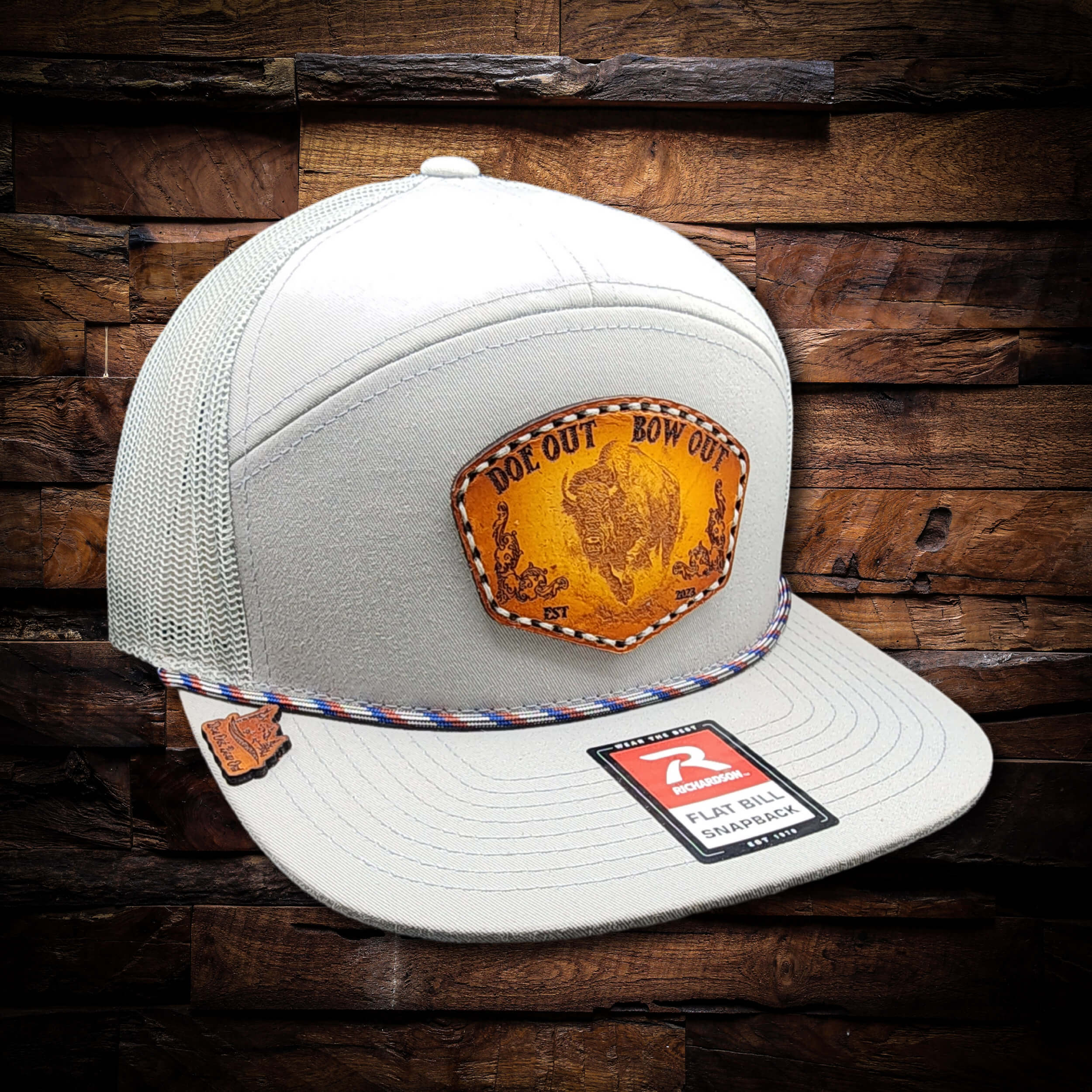 Wild Plains Waltz - Western Dancing Bison Leather Patch Snapback ...